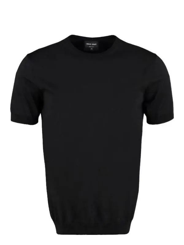 Giorgio Armani Crewneck Short-sleeve Knit Jumper - Black