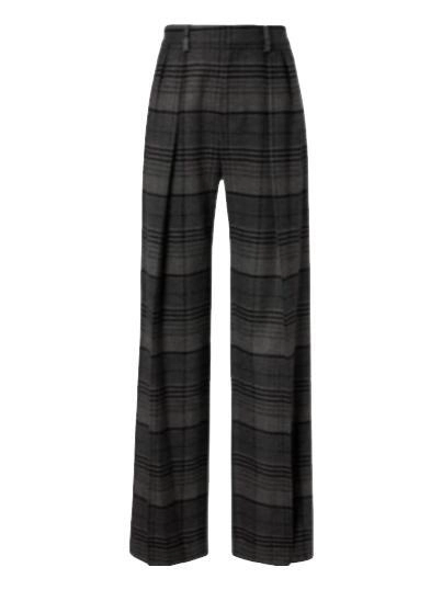 Ralph Lauren Jody Checked Wool Wide-leg Pants - Black