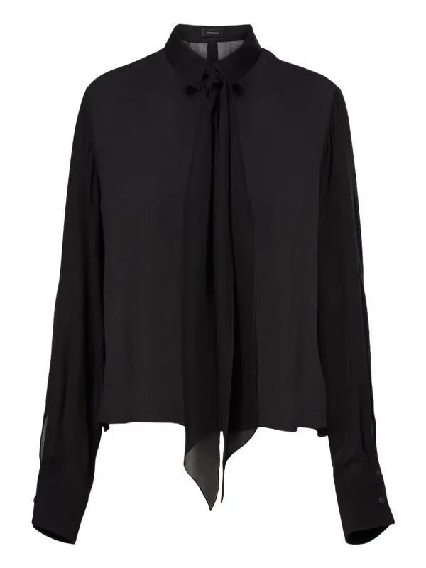 Wardrobe.NYC Tie Collar Shirt - Black