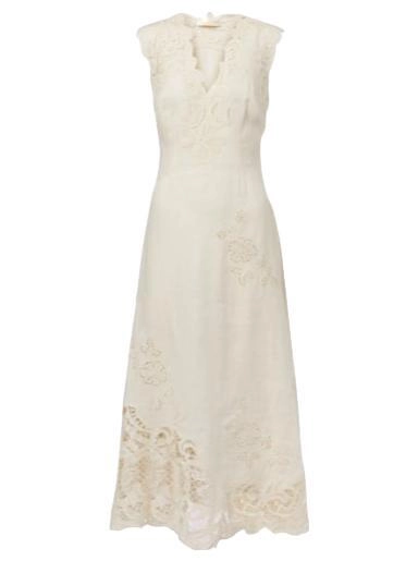 Ulla Johnson Sleeveless Lace Trimmed Dress - Nude