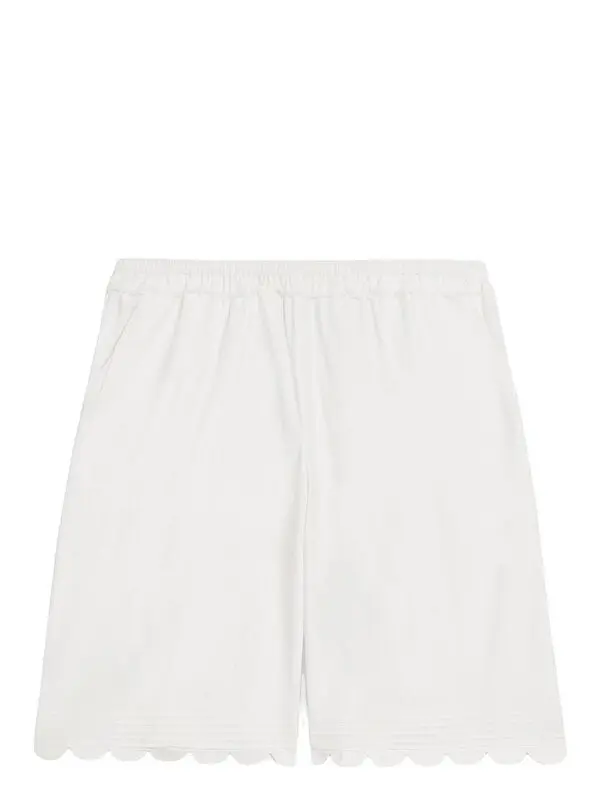 THE GARMENT Scalloped Cotton Poplin Shorts - White