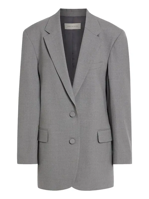 Dries Van Noten Wool-blend Twill Blazer - Gray