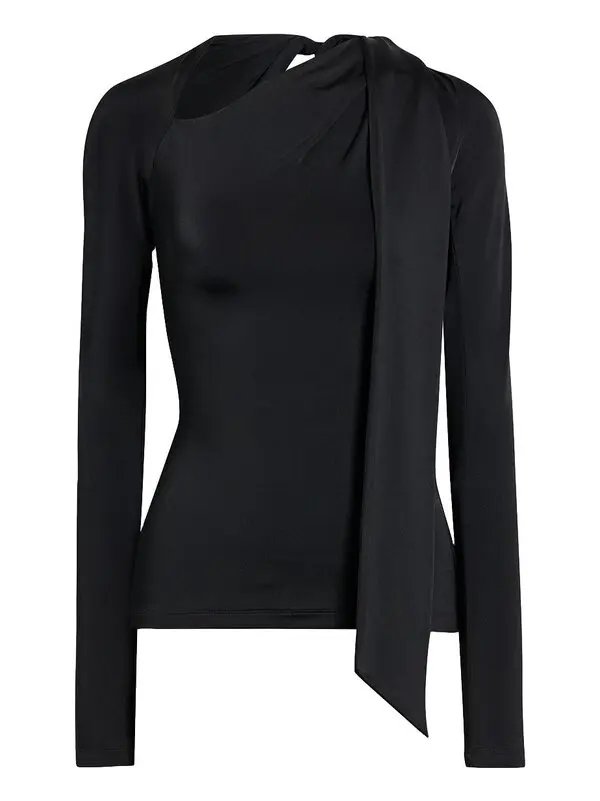 Victoria Beckham Cutout Stretch-jersey Top - Black