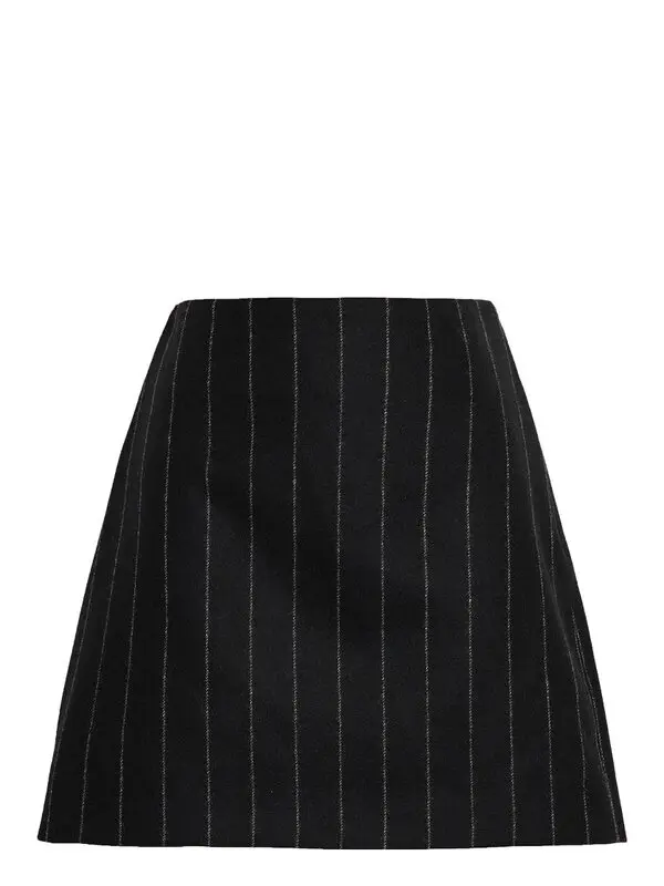 ANINE BING Tierra Pinstriped Wool-blend Mini Skirt - Dark Gray