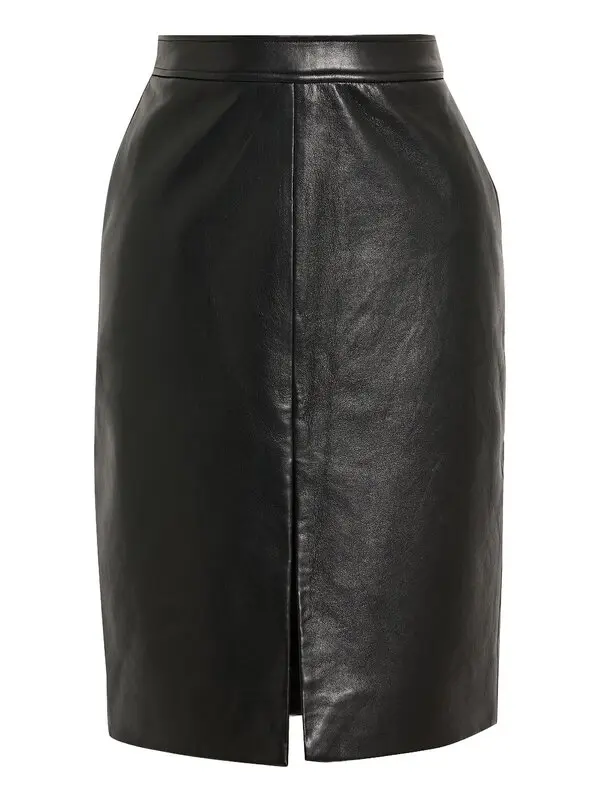 ANINE BING Tyra Leather Blend Skirt - Black