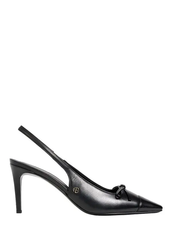 ANINE BING Freya Leather Slingback Pumps - Black