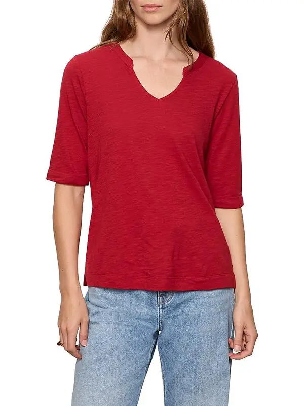 Sanctuary Dolce Notch Neck Tee - Red Berry