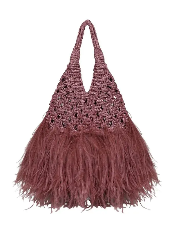 HIBOURAMA Vannifique Plumes Bag - Bordeaux