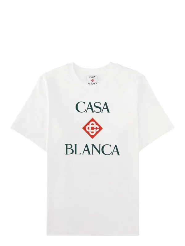 Casablanca T-shirt Con Stampa - White