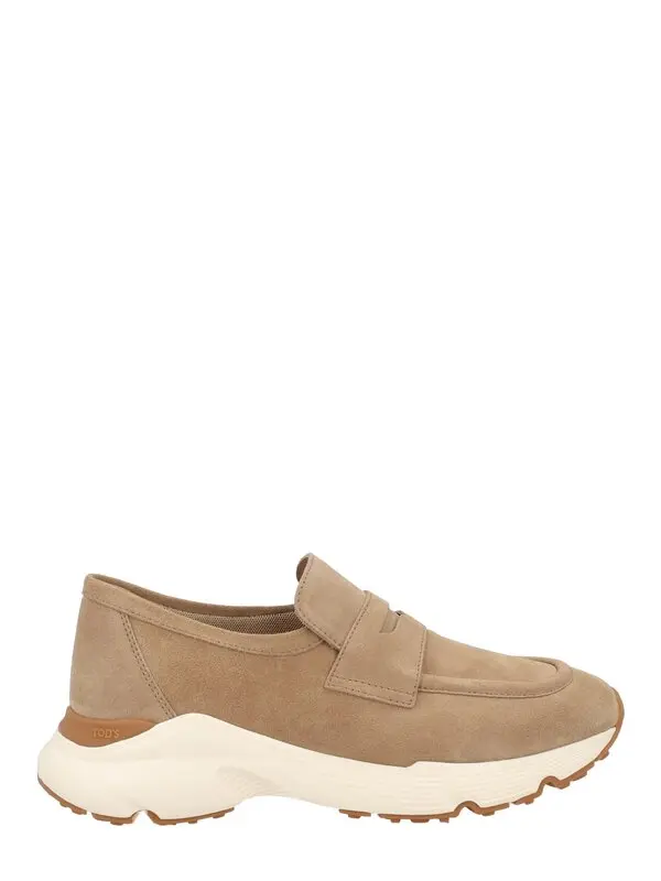 TOD'S Suede Sporty Loafers - Beige