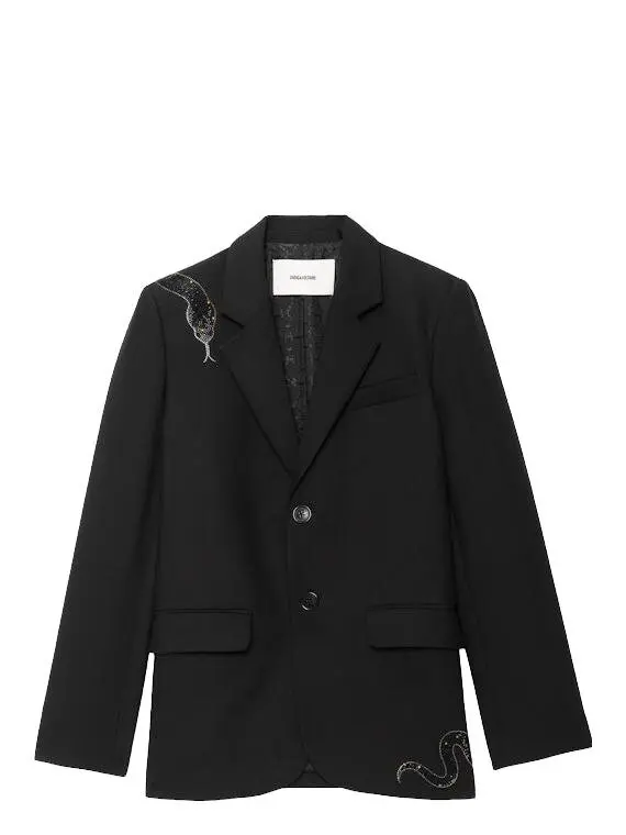 Zadig&Voltaire Vanille Embellished Oversized Tailored Jacket - Black