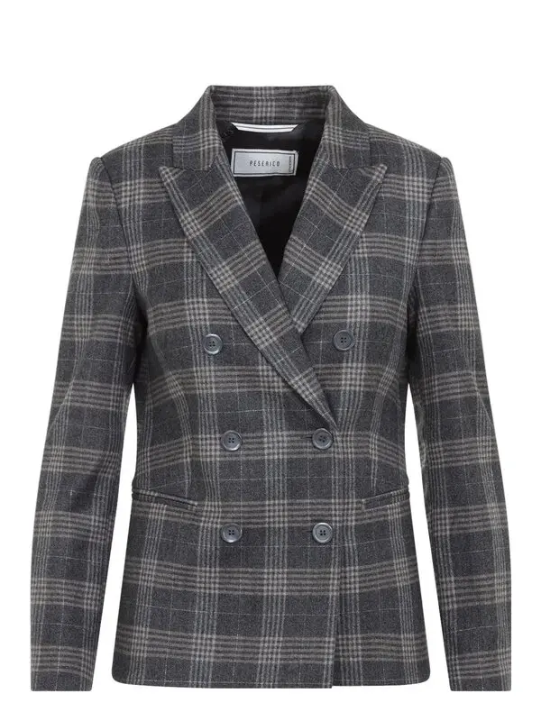 Peserico Wool Blend Blazer With Subtle Metallic Fiber Detail - Grey