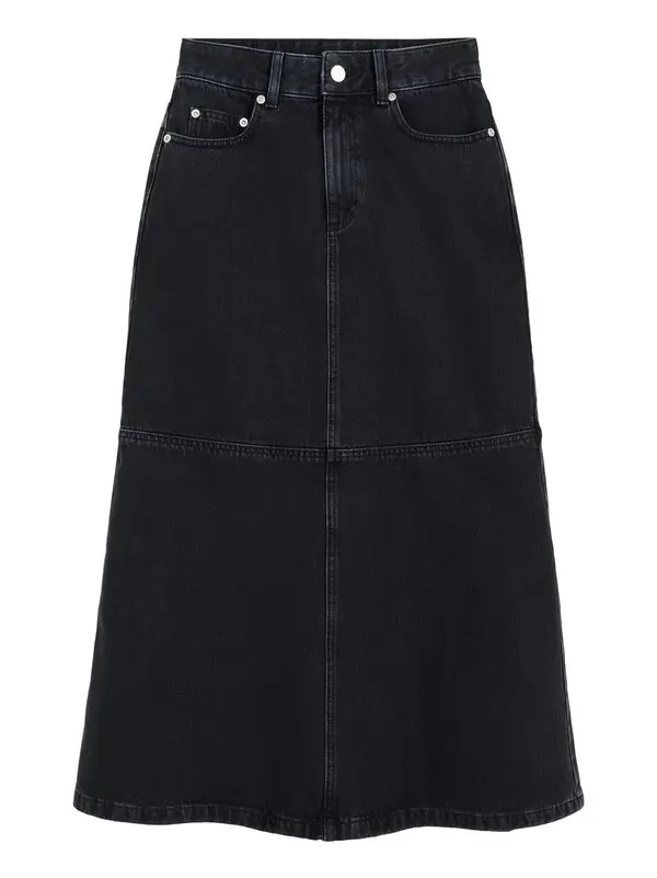 BY MALENE BIRGER Solene A-line Denim Skirt - Black