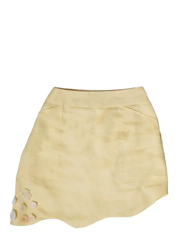 MUDA CLOTHING FZ LLC Daisy Mini Skirt With Floral Embroidery - Yellow