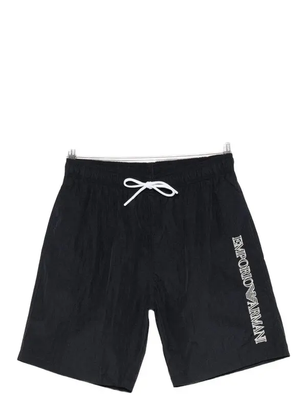 Emporio Armani Logo Swim Shorts - Blue