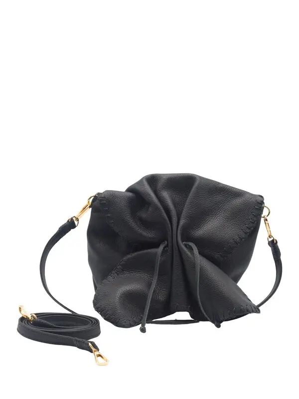 Carlos Falchi Butterfly Leather Bag - Black