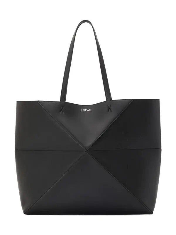 Loewe Puzzle Fold Large Leather Tote - Black