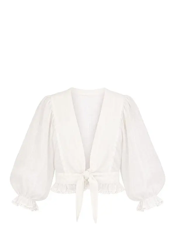 MUCHE & MUCHETTE Ishaan Top With Crochet Detailing - White