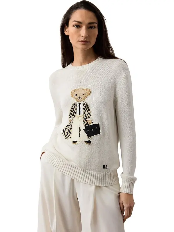 Polo Ralph Lauren Spring Polo Bear Silk Sweater - Classic Camel