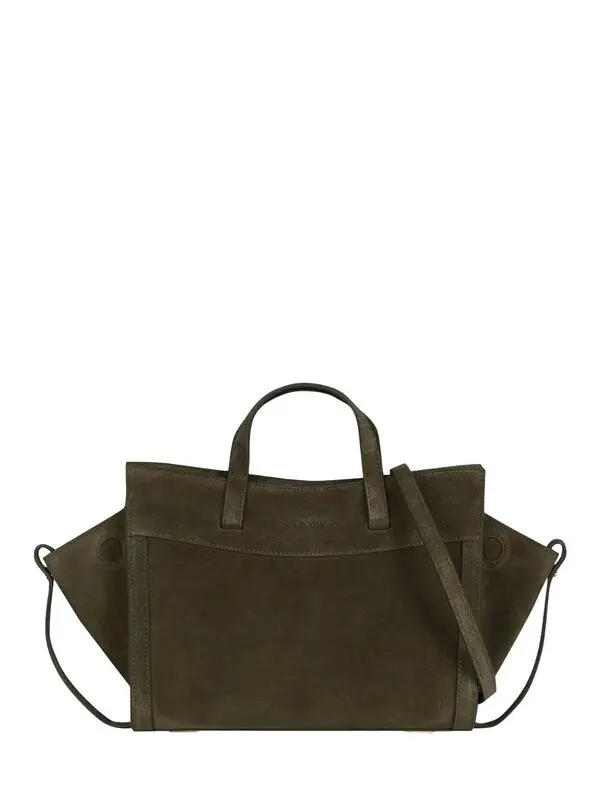 SAONARA BRAND Saonara Mini Shopping Olive Suede Bag - Green