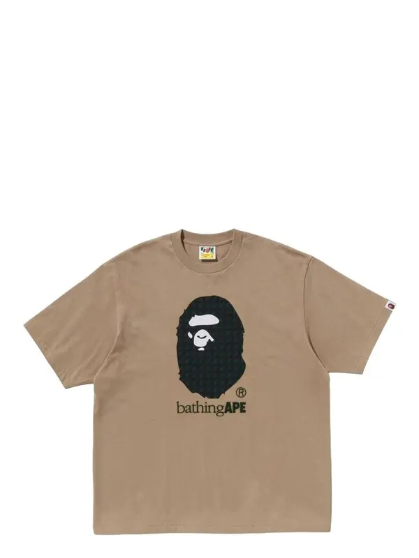 A BATHING APE Sta Houndstooth Bathing Ape Relaxed Fit Tee - Beige