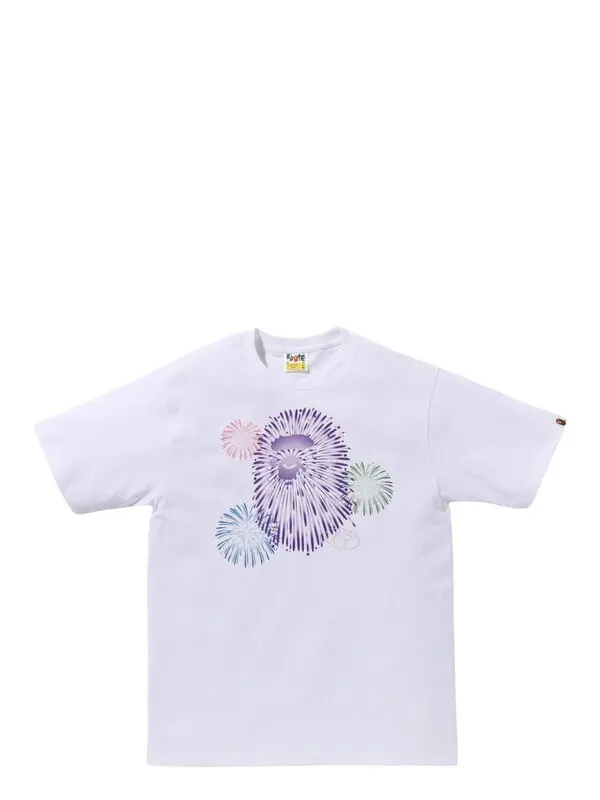 A BATHING APE Head Firework Tee #2 - White