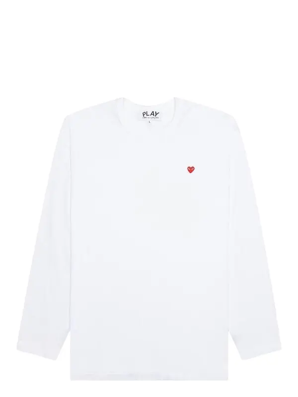 Play Comme Des Garcon Ss25 Small Heart Long-sleeve T-shirt - White