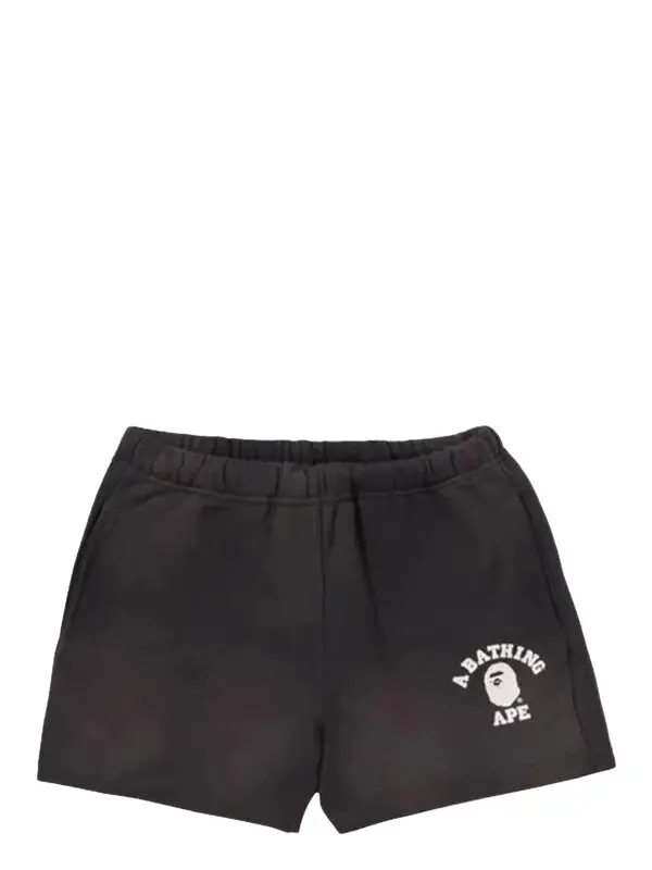 A BATHING APE Vintage Washed College Sweat Shorts - Grey