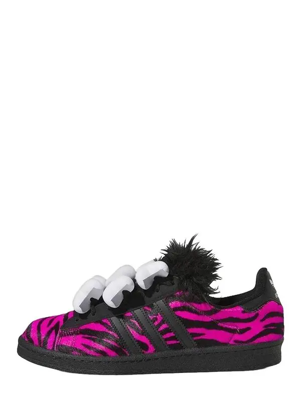 Adidas X Jeremy Scott "bones Pink Zebra" Campus 80s Sneakers - Pink/black
