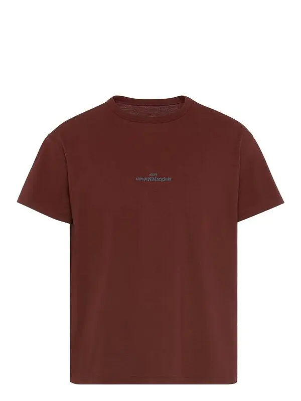 MAISON MARGIELA Cotton Logo T-shirt Bordeaux - Red