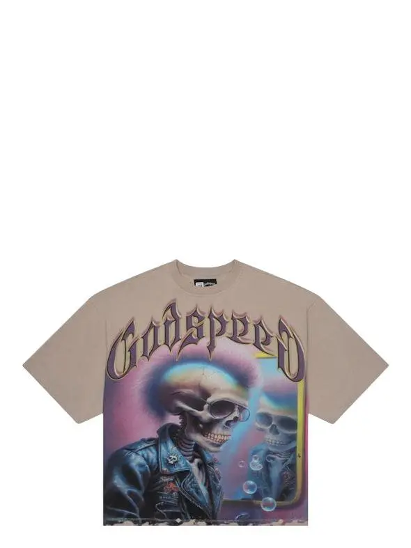 GODSPEED In The Mirror T-shirt - Stone Grey