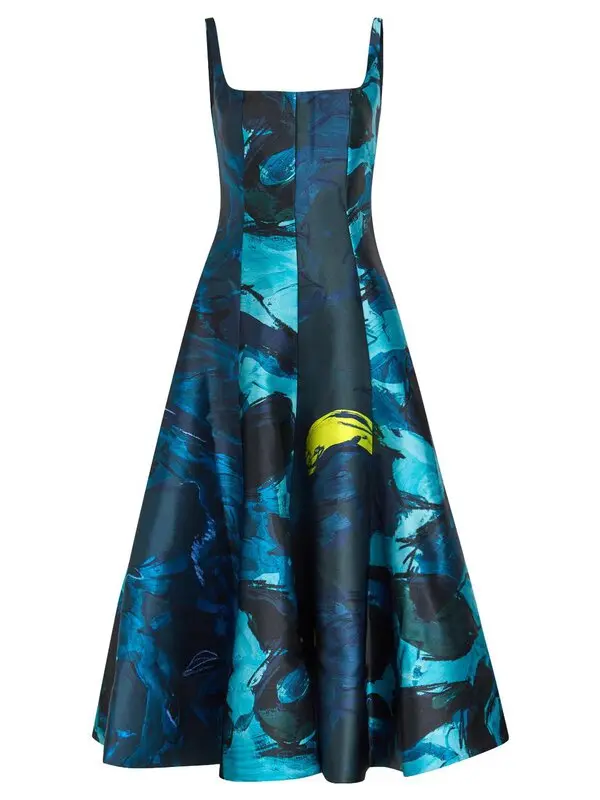 ROKSANDA Zelia Printed Satin-twill Midi Dress - Multicoloured