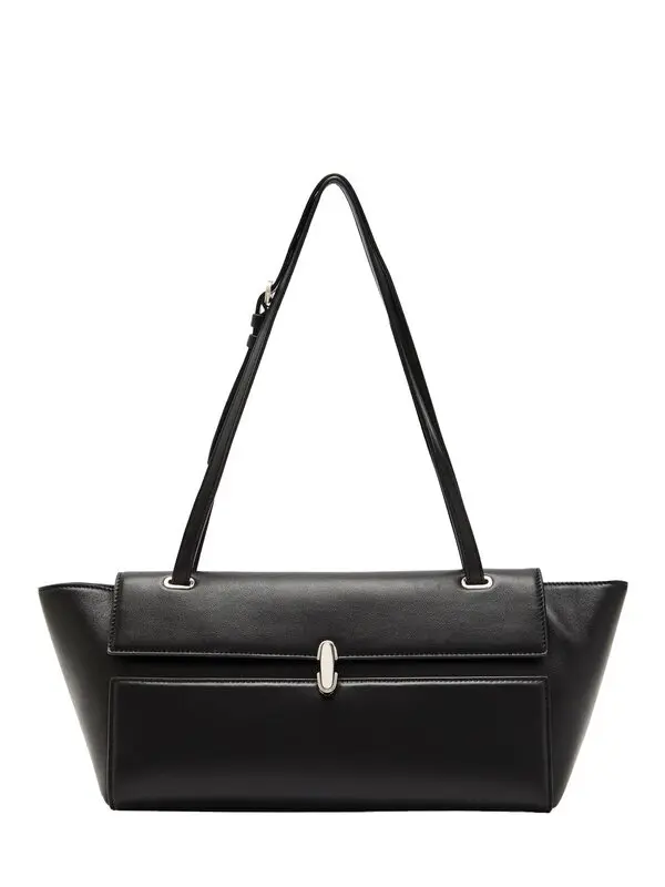 Savette Trapeze Leather Shoulder Bag - Black
