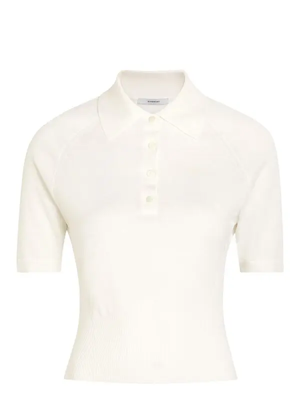 Givenchy Logo-embroidered Cotton And Silk-blend Polo Shirt - Ivory