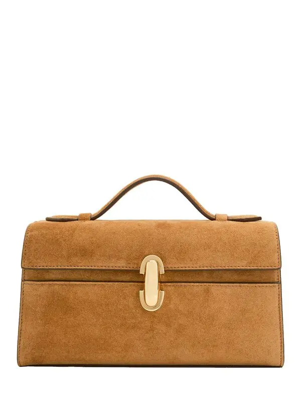 Savette Symmetry Suede Pochette - Tan