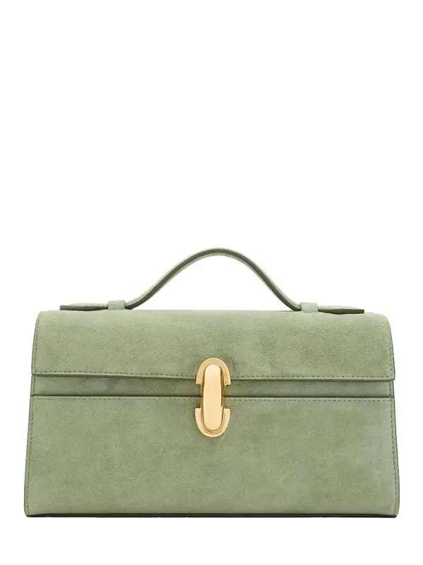 Savette Symmetry Suede Pochette - Teal