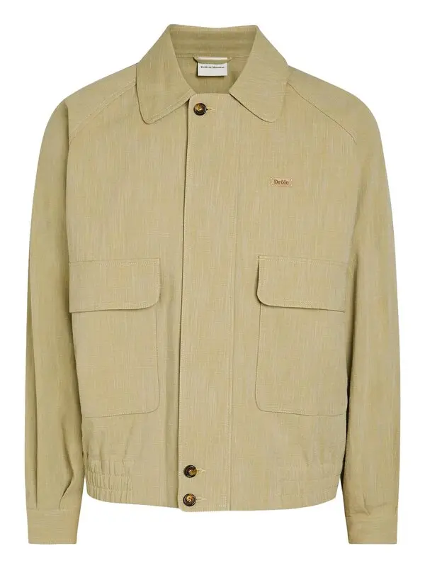 Drole De Monsieur Canvas Raglan Jacket - Khaki