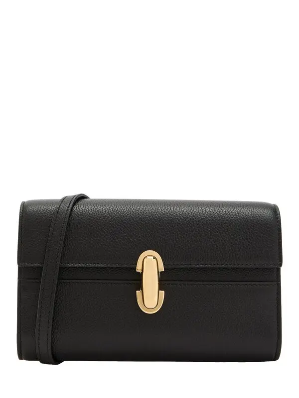 Savette Symmetry Grained Leather Mini Bag - Black