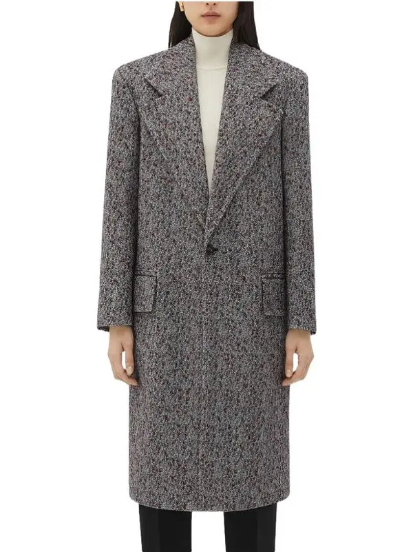 Bottega Veneta Lapel Long-sleeved Coat - Black