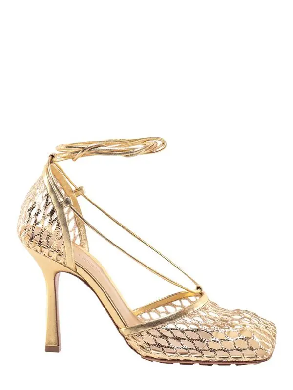 Bottega Veneta Stretch Lace-up Stiletto Sandal - Nude