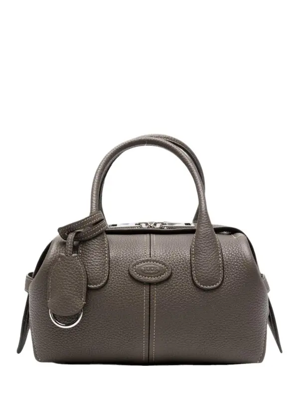 TOD'S Logo-patch Pebbled Tote Bag - Grey