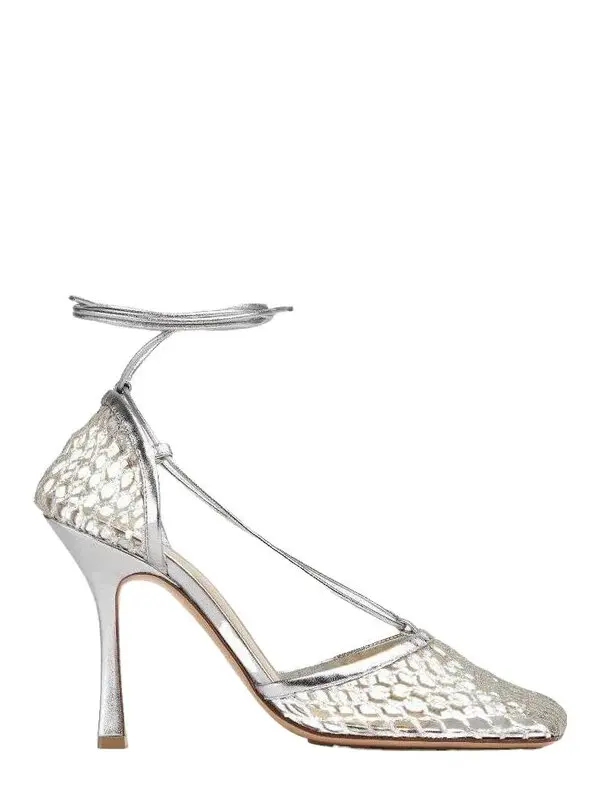 Bottega Veneta Stretch Metallized Mesh Pumps - White