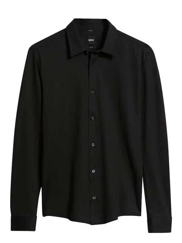 BOSS Roan Slim Fit Performance Button-up Shirt - Black