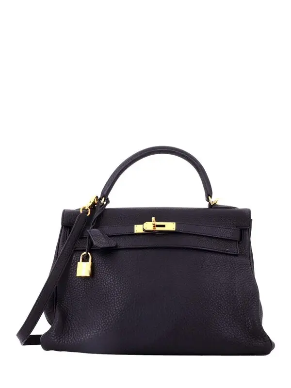Hermès Kelly Handbag Togo With Gold Hardware 32 - Black