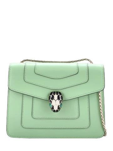 BVLGARI Serpenti Forever Square Shoulder Bag Leather Small - Green