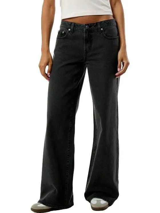 PACSUN Nykaela Low Rise Baggy Jeans - Black