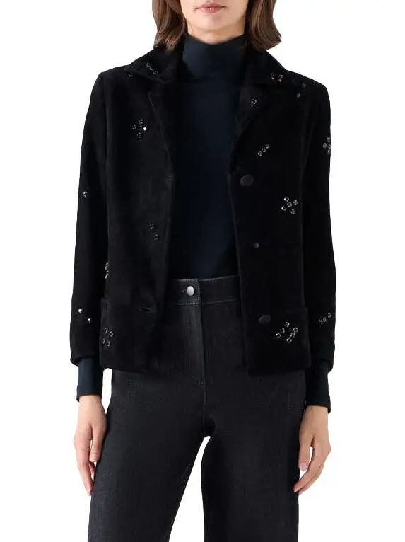 Akris Embellished Suede Jacket - Black