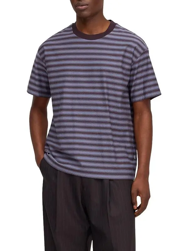 Nn07 Lionel Striped Organic Cotton T-shirt - Blue Stripe