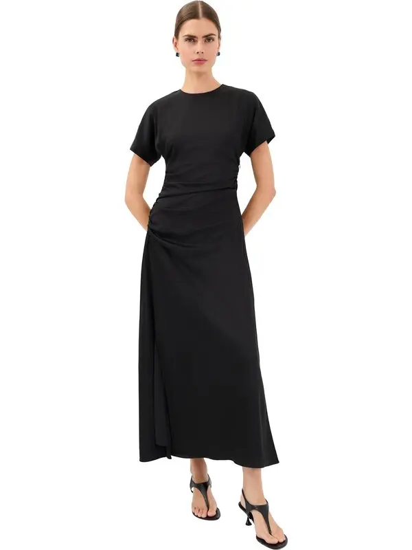 Simkhai Marabella Draped Midi Dress - Black