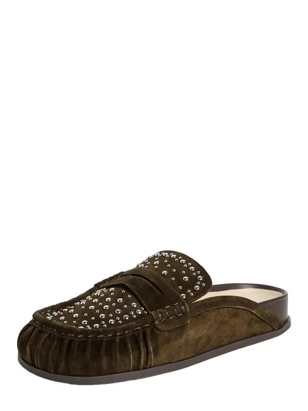 Dolce Vita Jodero Stud Mules - Moss Suede